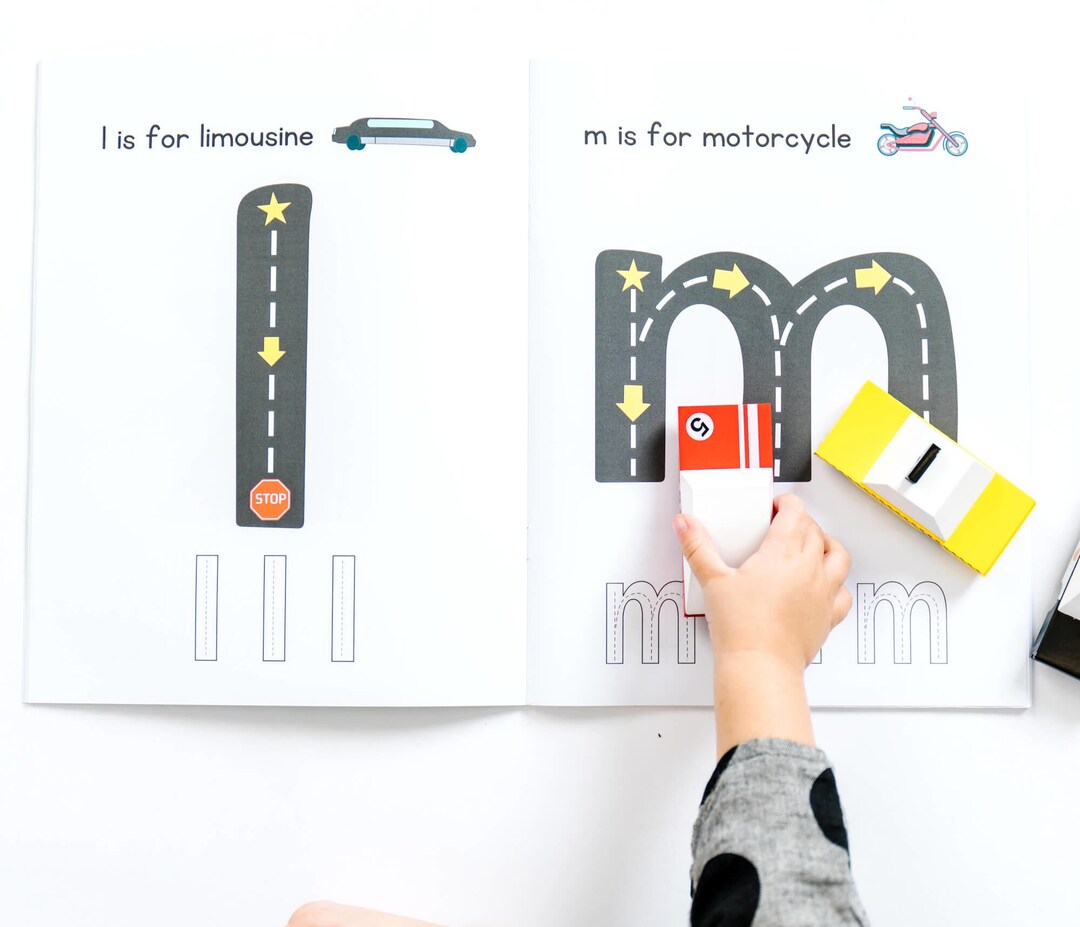 Preschool Alphabet Workbook Numbers Practice Toddler Letters Road Trace ...