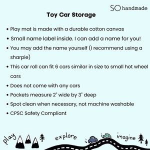 Organic TOY CAR ROLL Small Cars Toy Car Storage Kids Birthday Gifts ...
