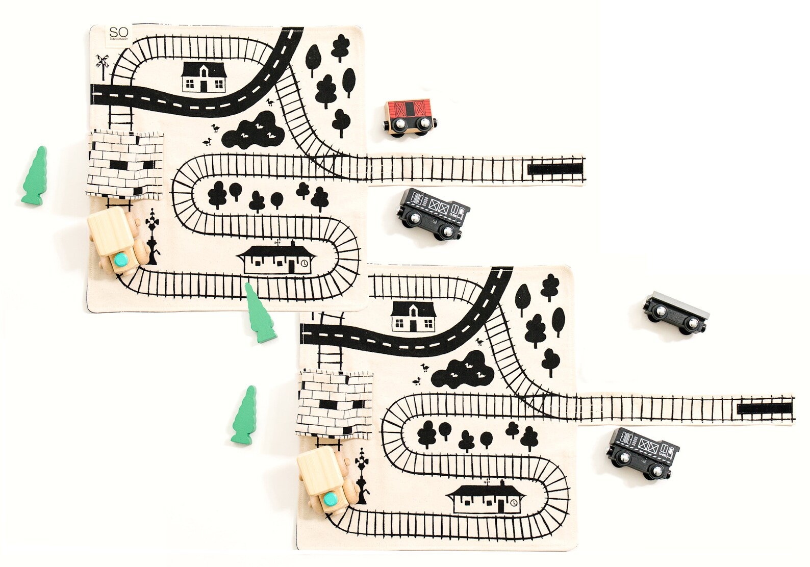 Set of 2 Organic Train Playmats Gifts for Boys Christmas - Etsy