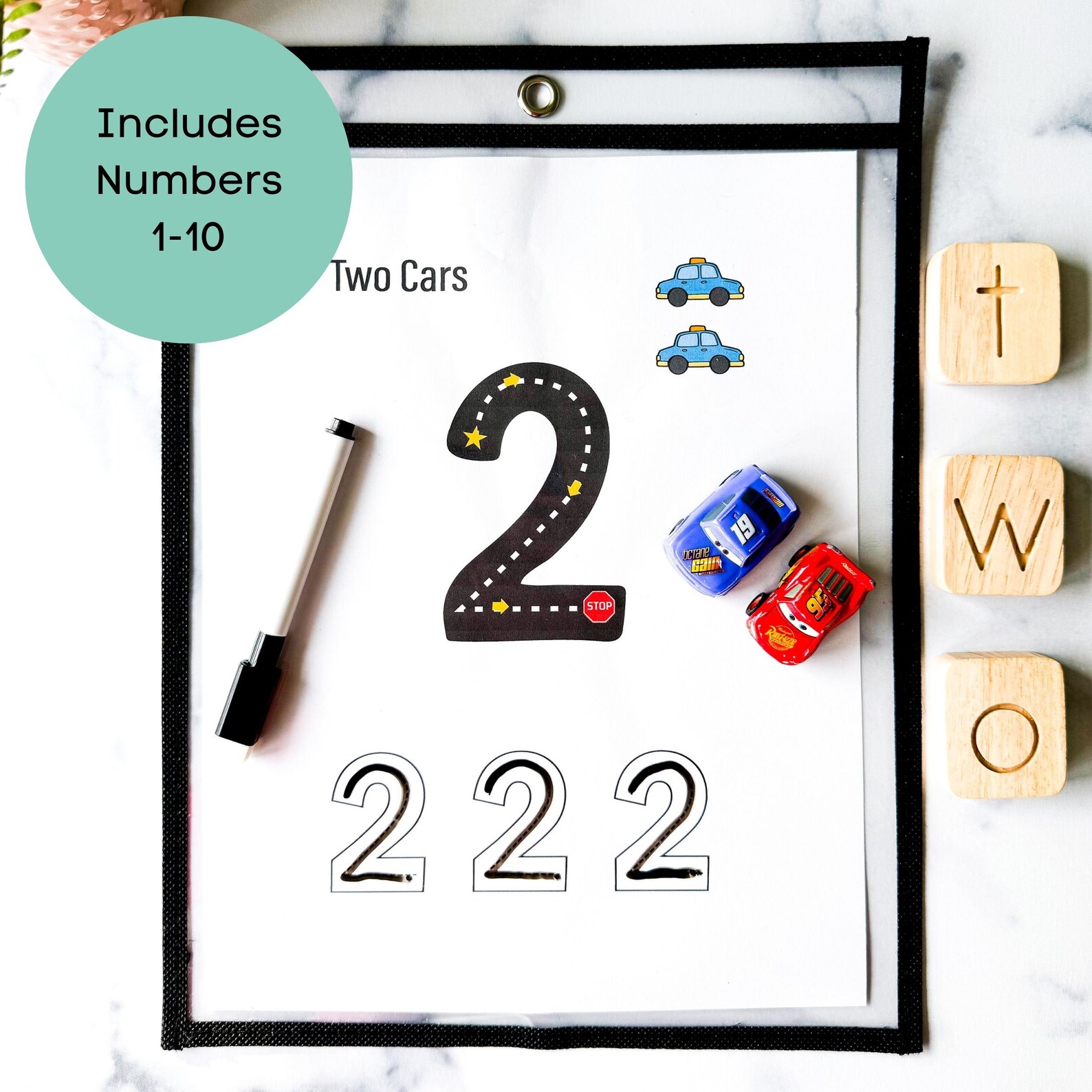 Alphabet & Numbers Road Trace Letters Tracing Mat Road Numbers ...