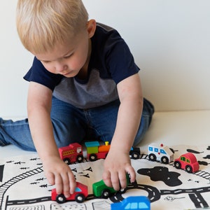 Large Train Play Mat Organic Play Mat Road Play Mat Travel Train ...