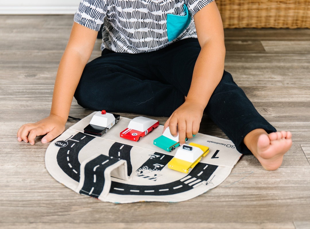 Toddler Car Play Mat Portable Car Caddy Busy Board Waldorf Travel Toy ...