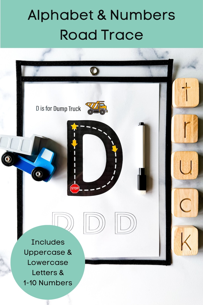 Preschool Tracing Page Alphabet Tracing Road-themed Alphabet Preschool ...