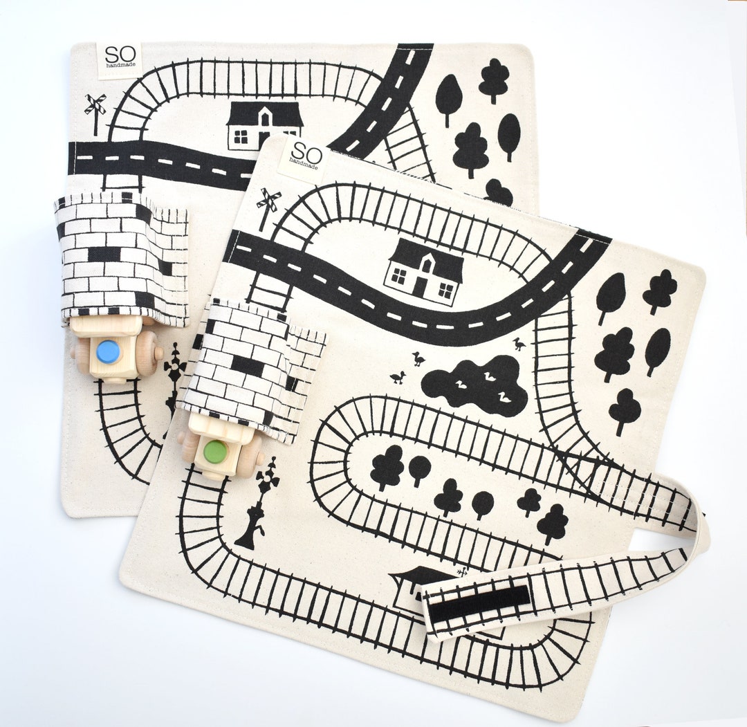 Set of 2 Organic Train Playmats Gifts for Boys Christmas - Etsy