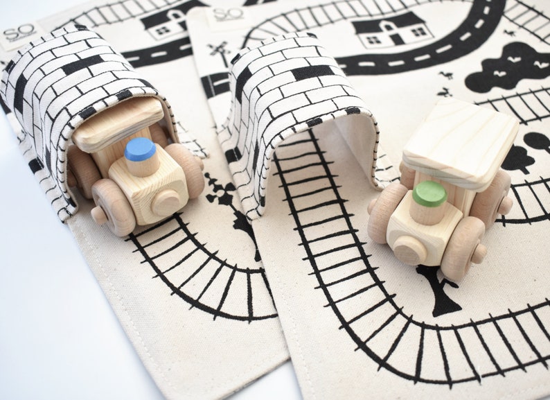 Set of 2 Organic Train Playmats Gifts for Boys Christmas - Etsy