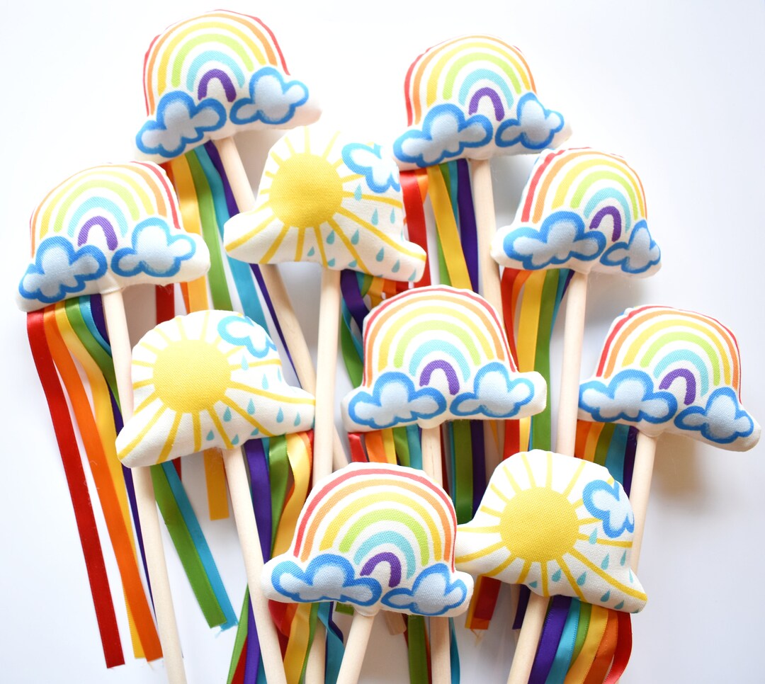 Set of 10 Rainbow Wands, Rainbow Party Favors, Set of Magic Wands ...