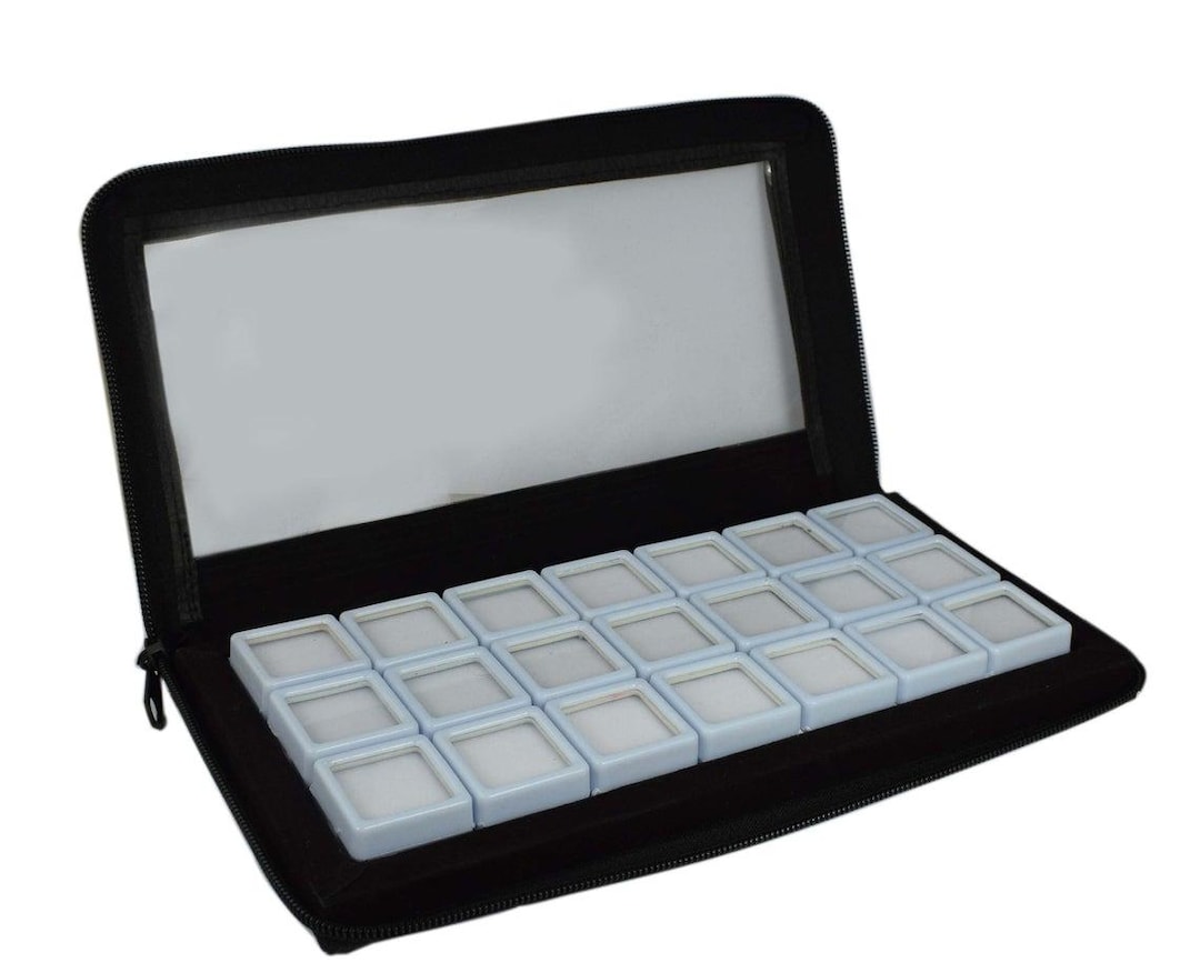 Gemstone Diamond Display Case: 21 Transparent Plastic Jewelry Storage ...