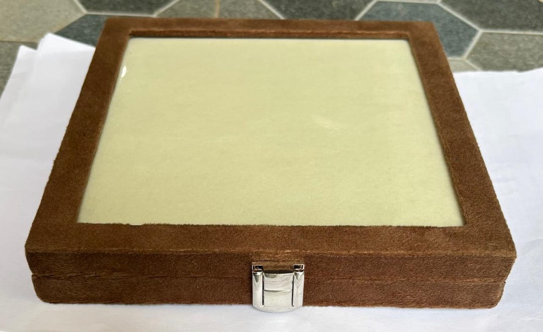 Brown Suede Jewelry Box, Reversible Foam Display Case - Etsy