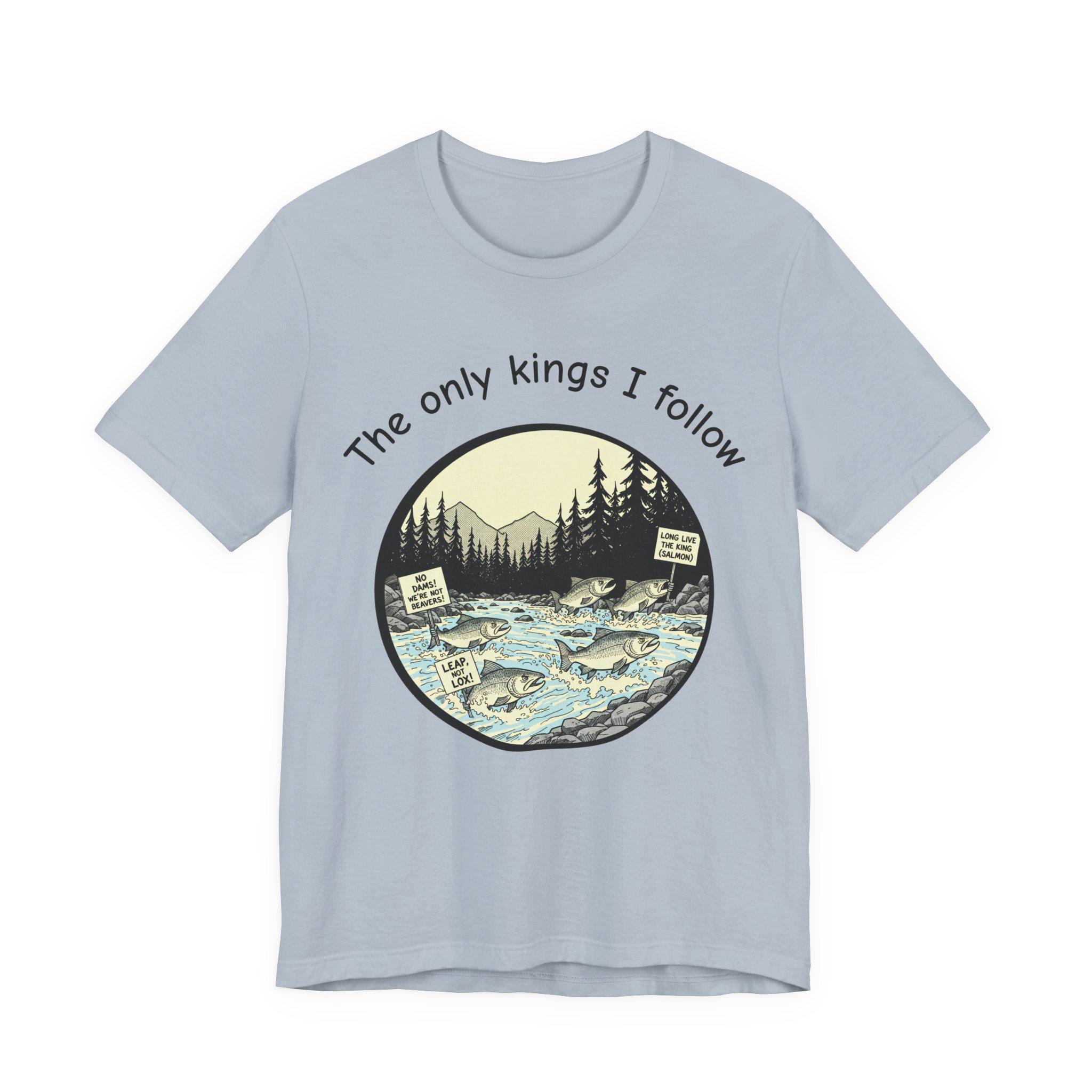 Funny King Salmon Cartoon Tee - Far Side Style Fishing Humor - Etsy