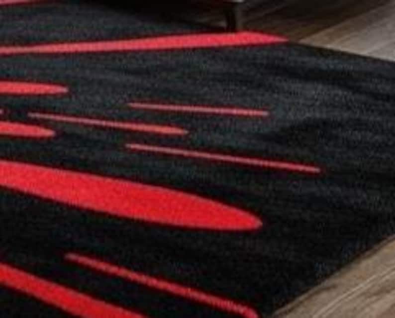 Modern Abstract Red and Black Splash Area Rug | Contemporary Living ...