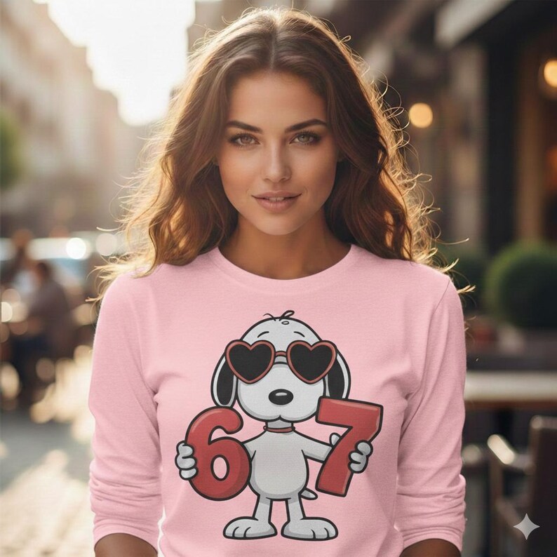 Snoopy 6 7 PNG, Cute Dog Clipart, Six Seven 67 PNG, Cute Snoopy ...
