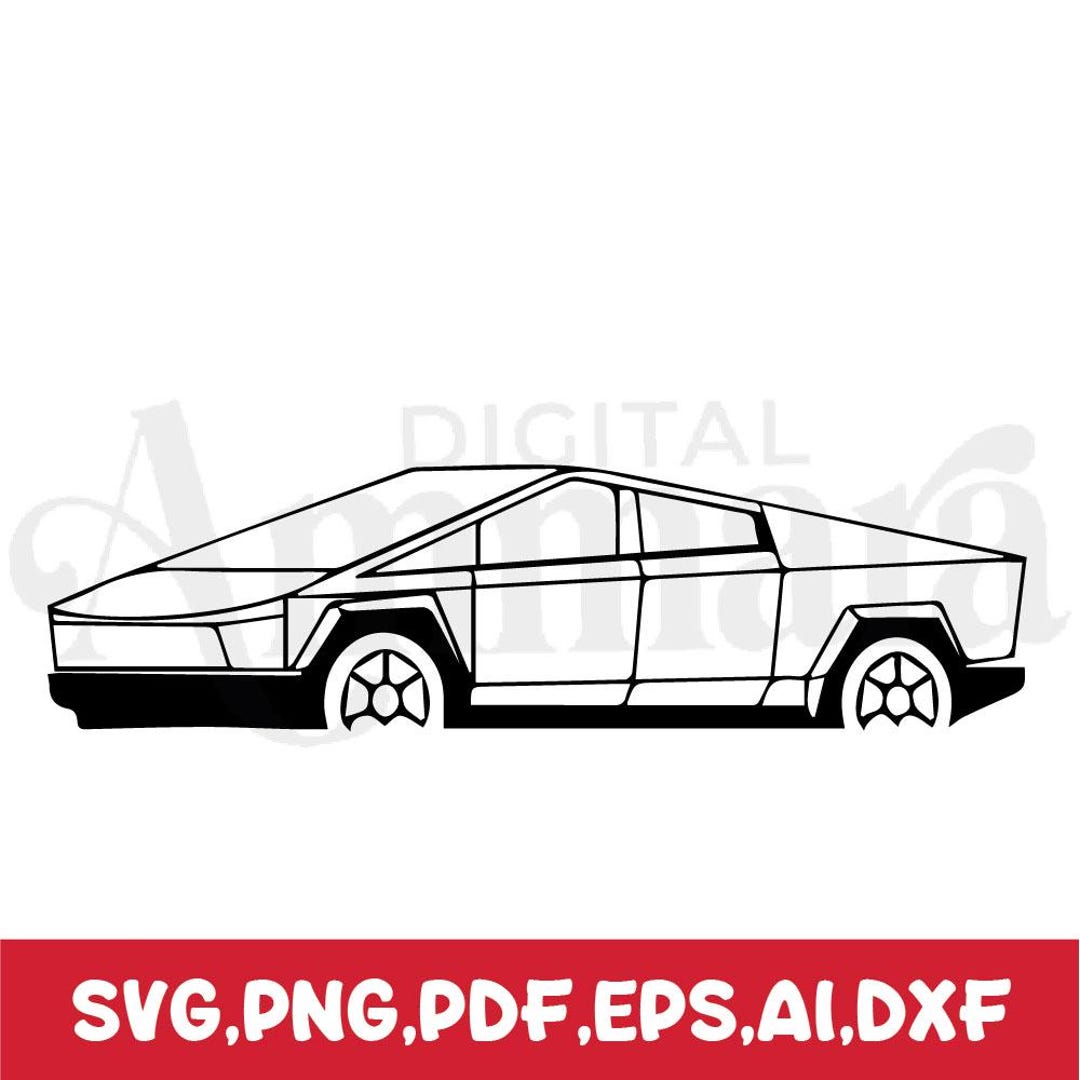 Tesla Cybertruck SVG PNG | Car Wall Art | Cricut, CNC, Laser Cut Design ...