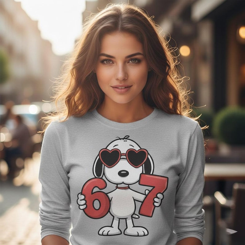Snoopy 6 7 PNG, Cute Dog Clipart, Six Seven 67 PNG, Cute Snoopy ...