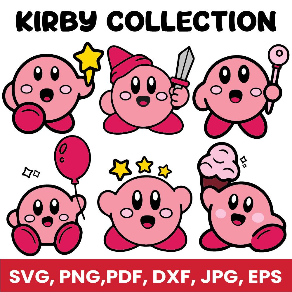 Kirby SVG Bundle | Cute Kirby SVG Files | Kirby Little Star SVG ...
