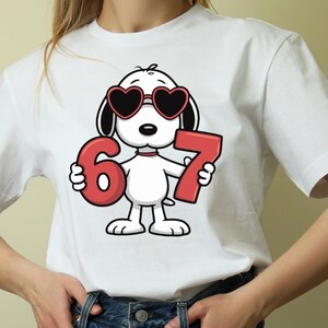 Snoopy 6 7 PNG, Cute Dog Clipart, Six Seven 67 PNG, Cute Snoopy ...