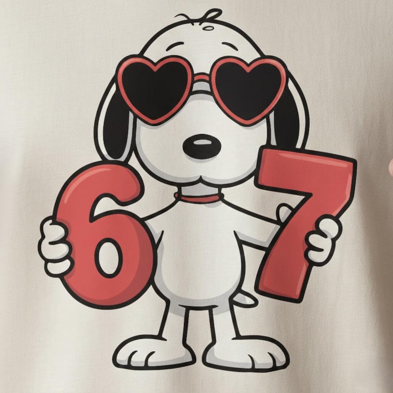 Snoopy 6 7 PNG, Cute Dog Clipart, Six Seven 67 PNG, Cute Snoopy ...