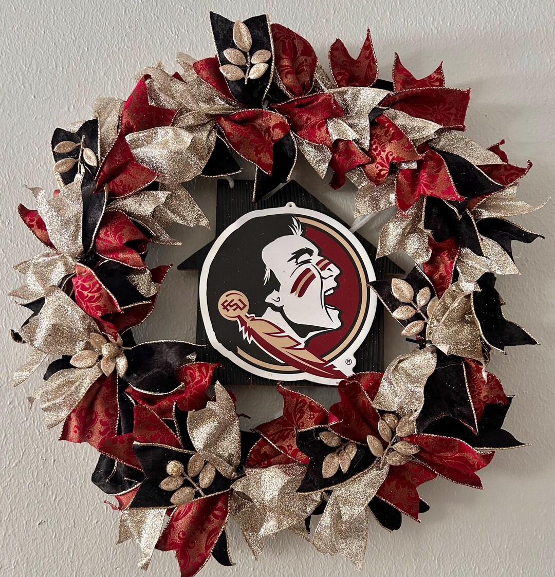 FSU Seminoles Wreath, Team Pride Door Decor - Etsy