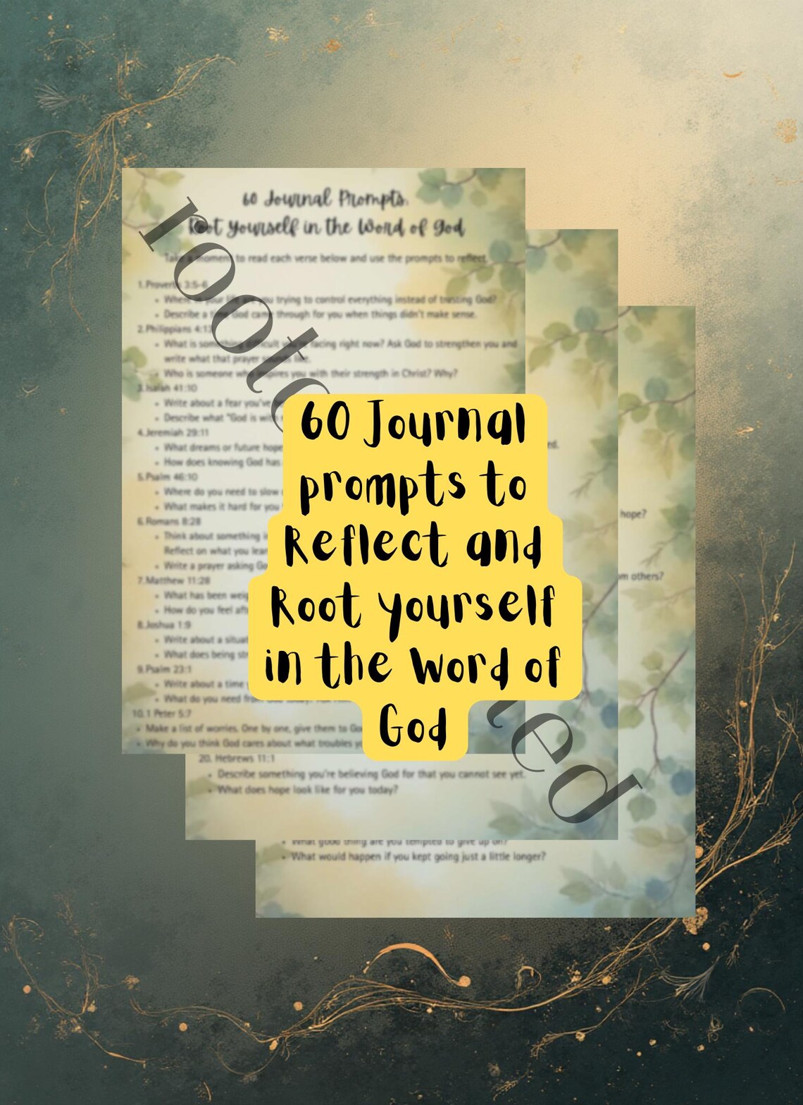 60 Christian Journal Prompts Printable | Faith-based Reflection and ...