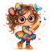 Whimsical School Girl Clipart, Watercolor Kids Art (digital Download ...