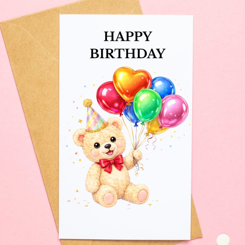 Verjaardag teddybeer ballon clipart png, schattige beer met ballonnen ...