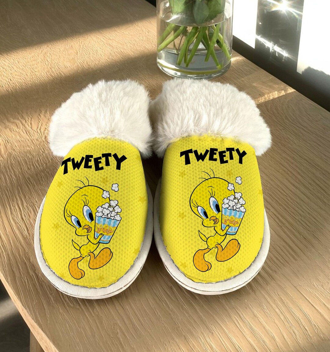 Cute Tweety Bird Christmas Slippers, Tweety Bird Cotton Slippers With ...