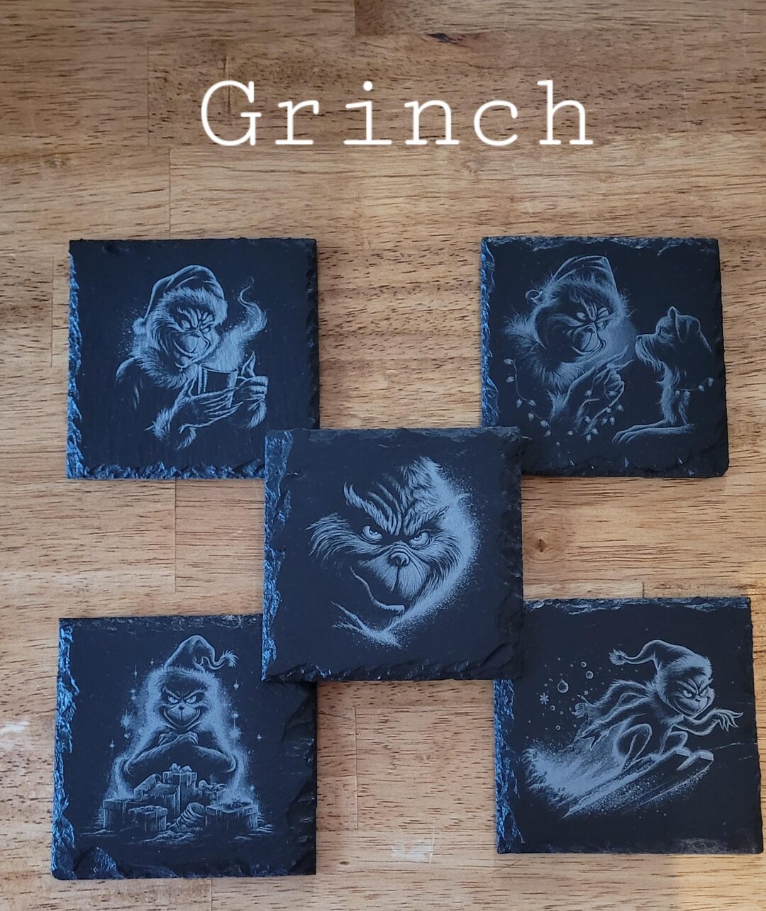 Grinch Slate Christmas Coaster! Price per Coaster - Etsy