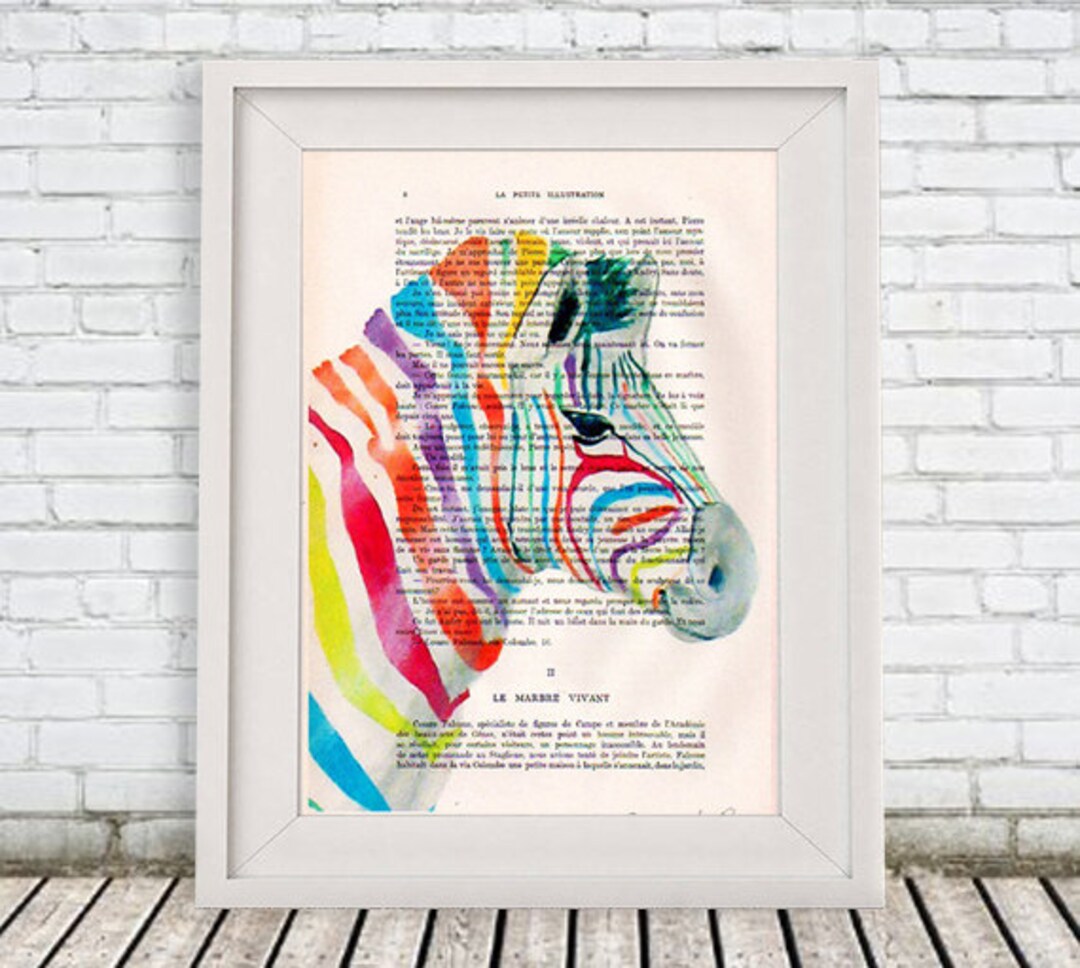 Zebra Print, Rainbow Zebra, Zebra Wall Art, Stripes, Nursery Artwork ...