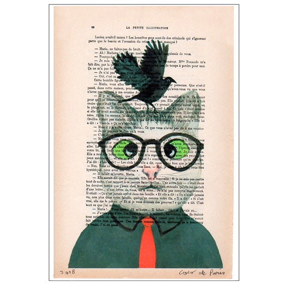Cat With Craw Cat Art Cat Painting Craw Print Cat With - Etsy