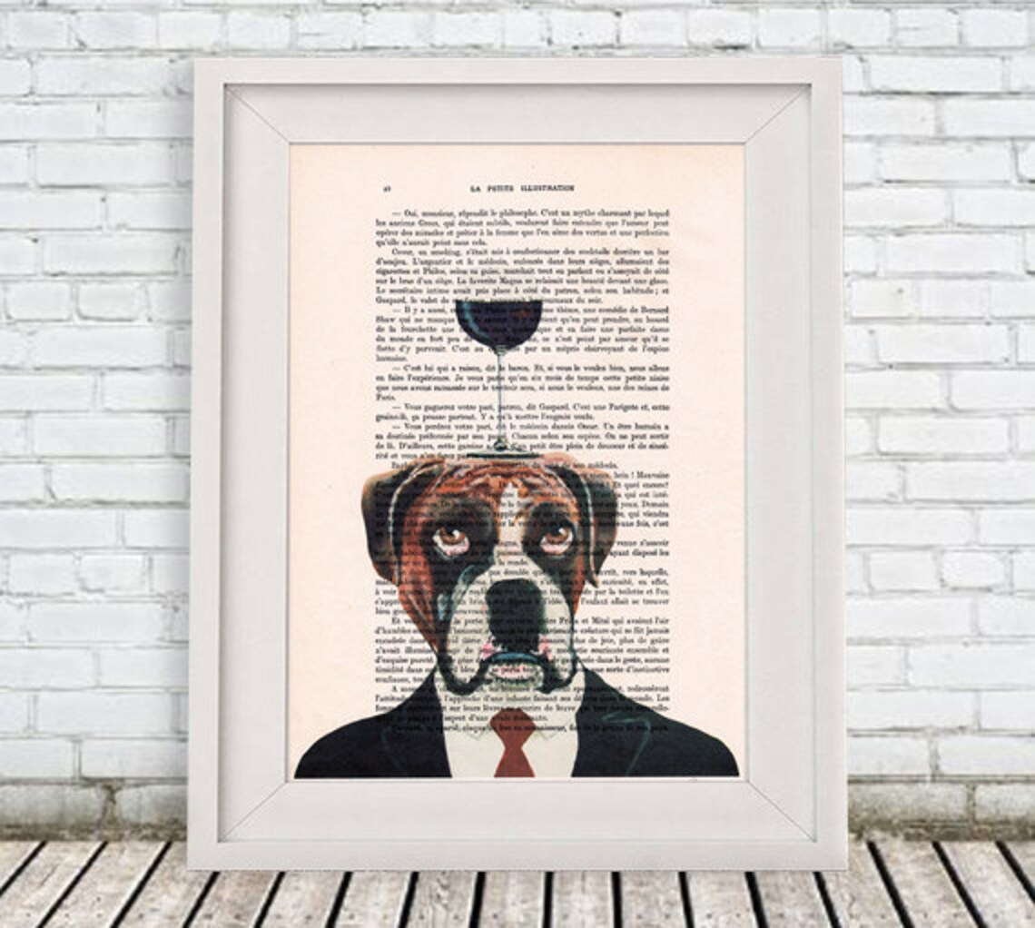 Boxer Print: Art Poster Digital Art Original Illustration | Etsy