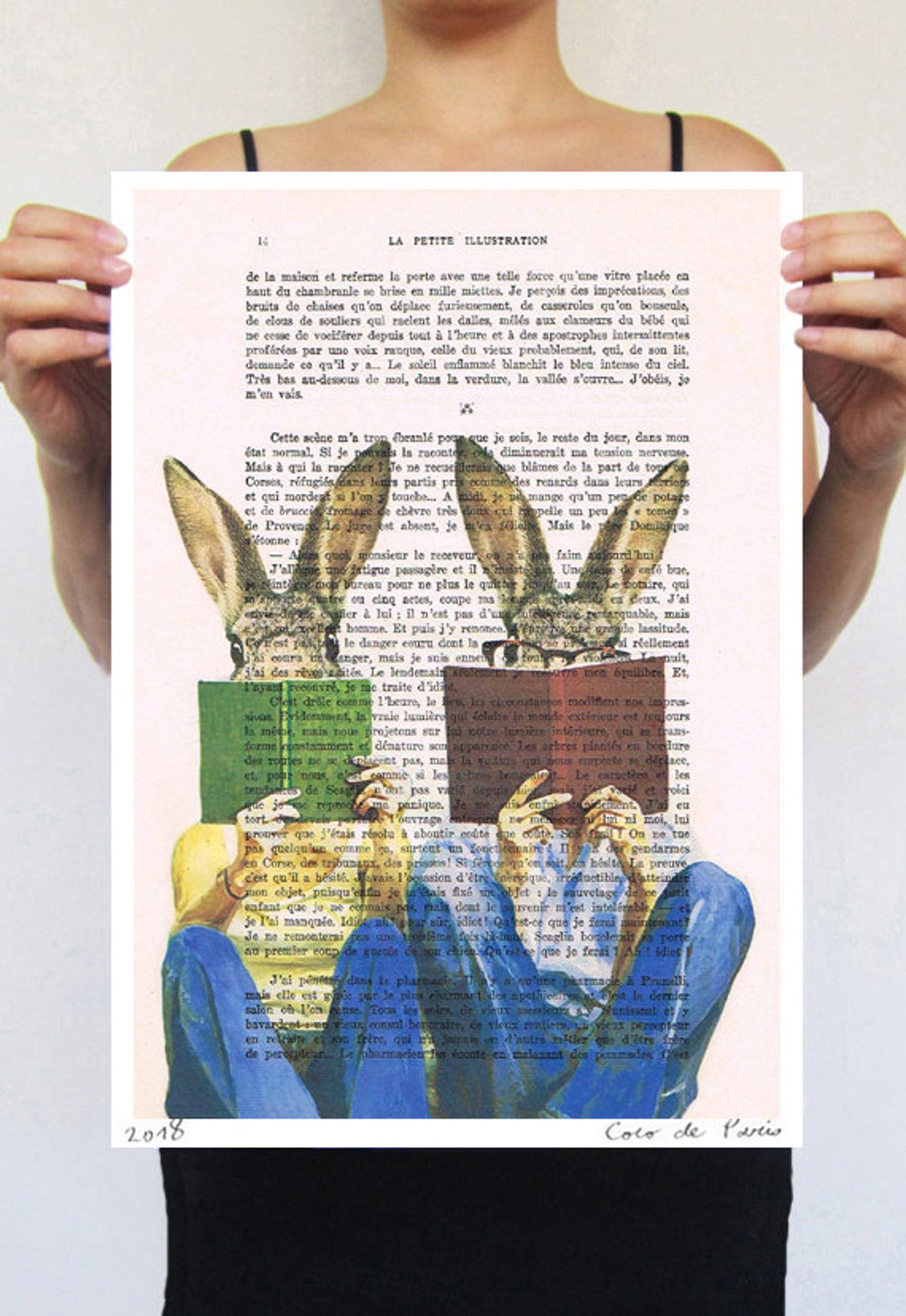 Rabbit Bunny Print Illustration Drawing Digital Painting - Etsy