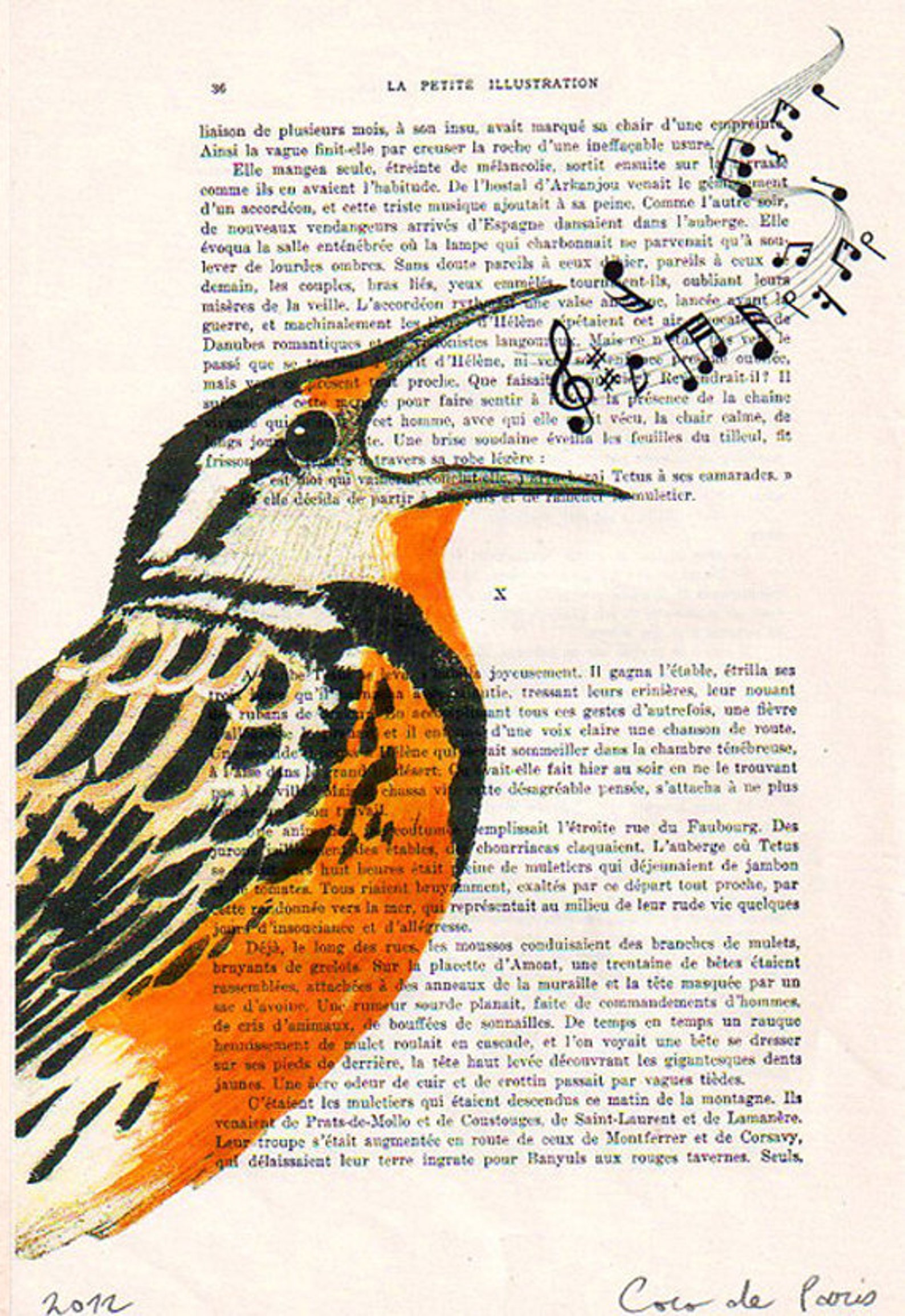 Bird Painting Bird Print Bird Poster SINGING BIRD - Etsy