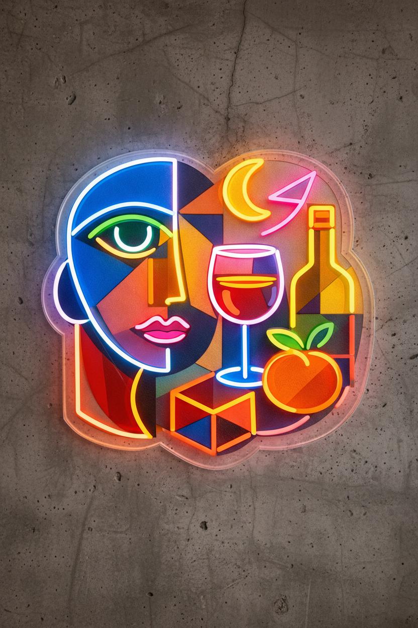 Cubist Neon Sign, Picasso-inspired LED Plexiglass Wall Art - Etsy