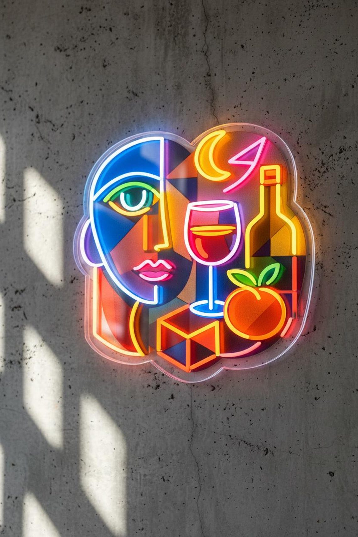 Cubist Neon Sign, Picasso-inspired LED Plexiglass Wall Art - Etsy