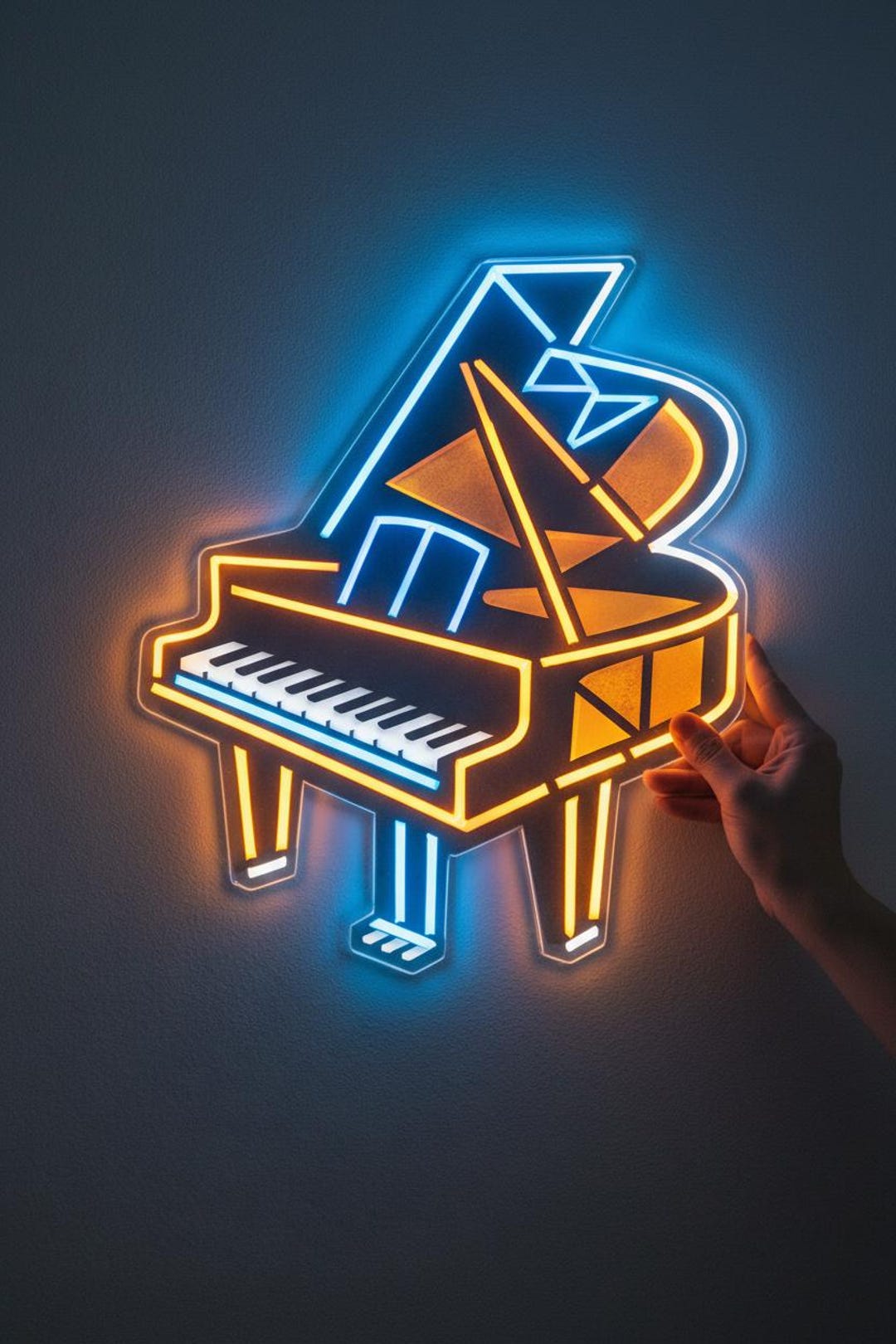 Cubist Piano Neon Sign, Picasso-inspired Neon LED Uv Print Wall Art - Etsy