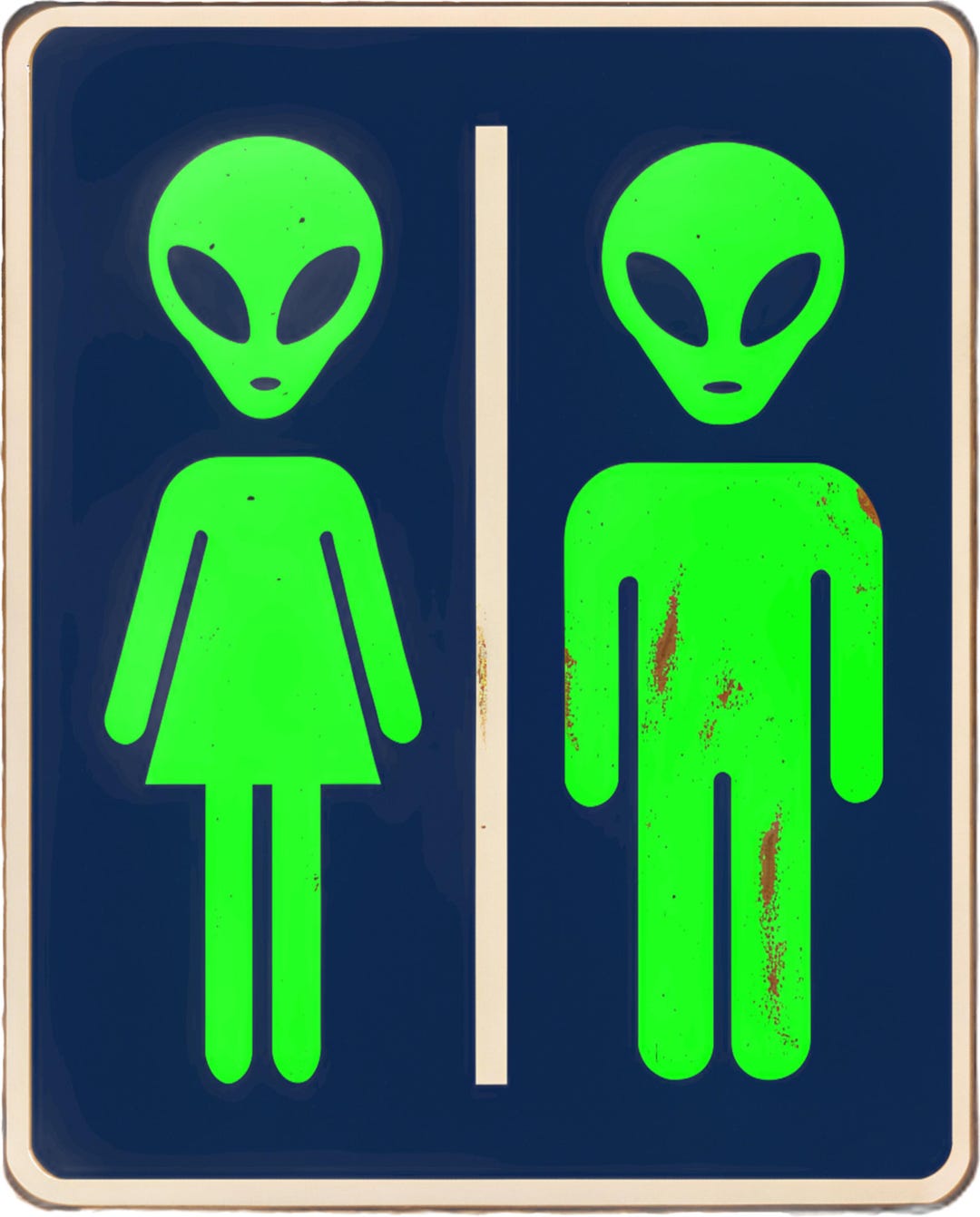 Funny Toilet Sign - Alien Men and Women WC Bathroom Door Sign - Metal ...