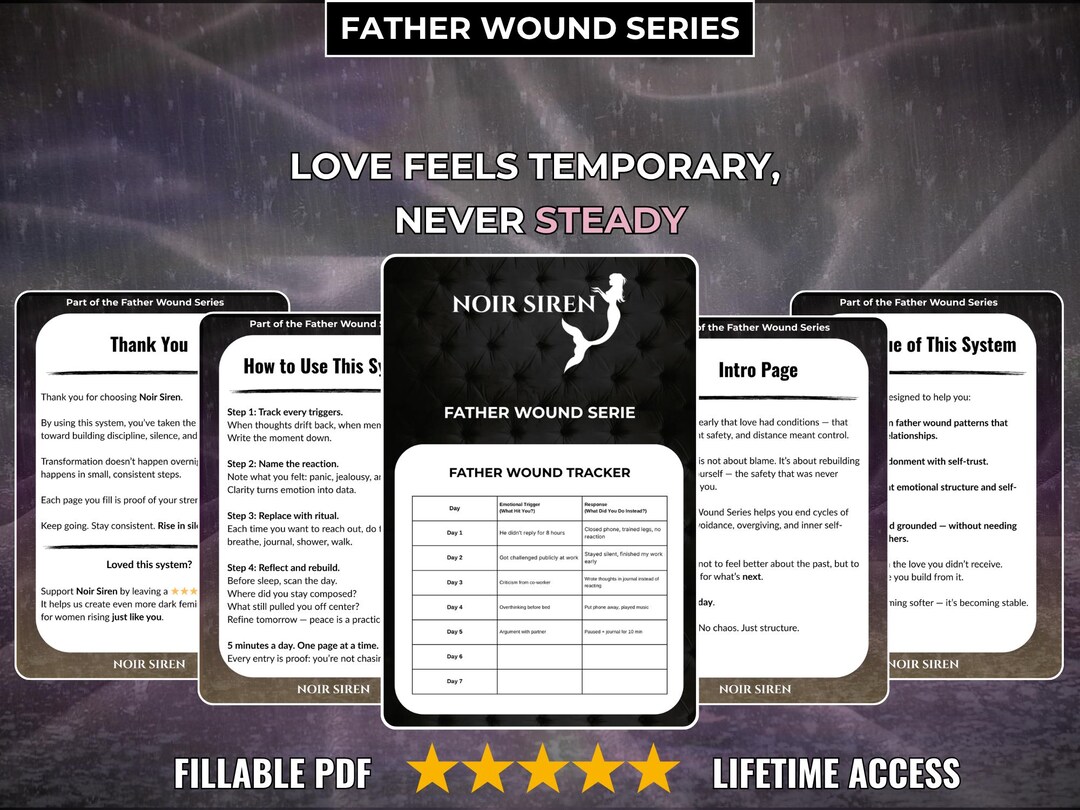 Father Wound Healing PDF | Self Worth Printable Journal | Dark Feminine ...