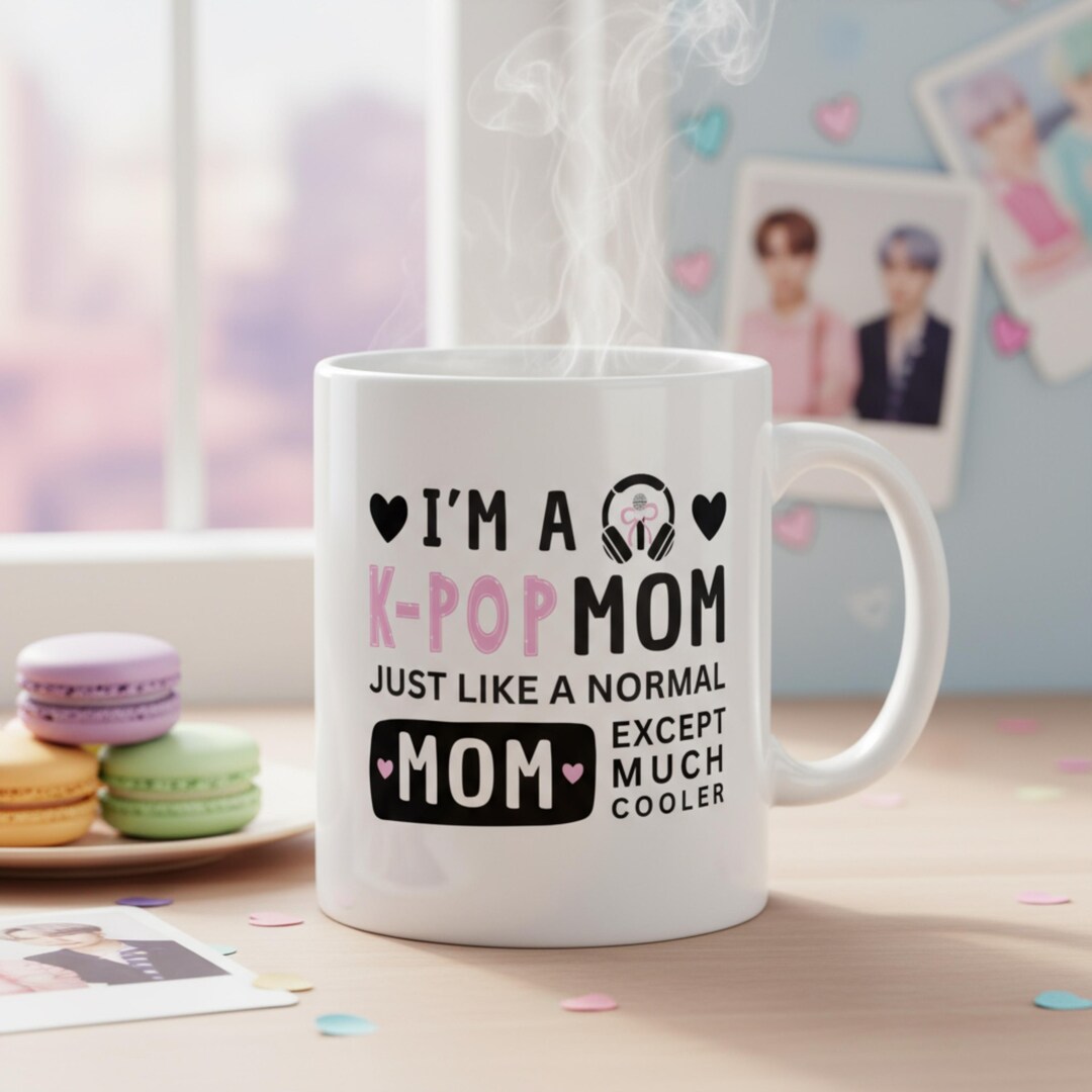 K-pop Mom Mug, Funny White Ceramic Coffee Cup, Kpop Mug Gift Idea for ...