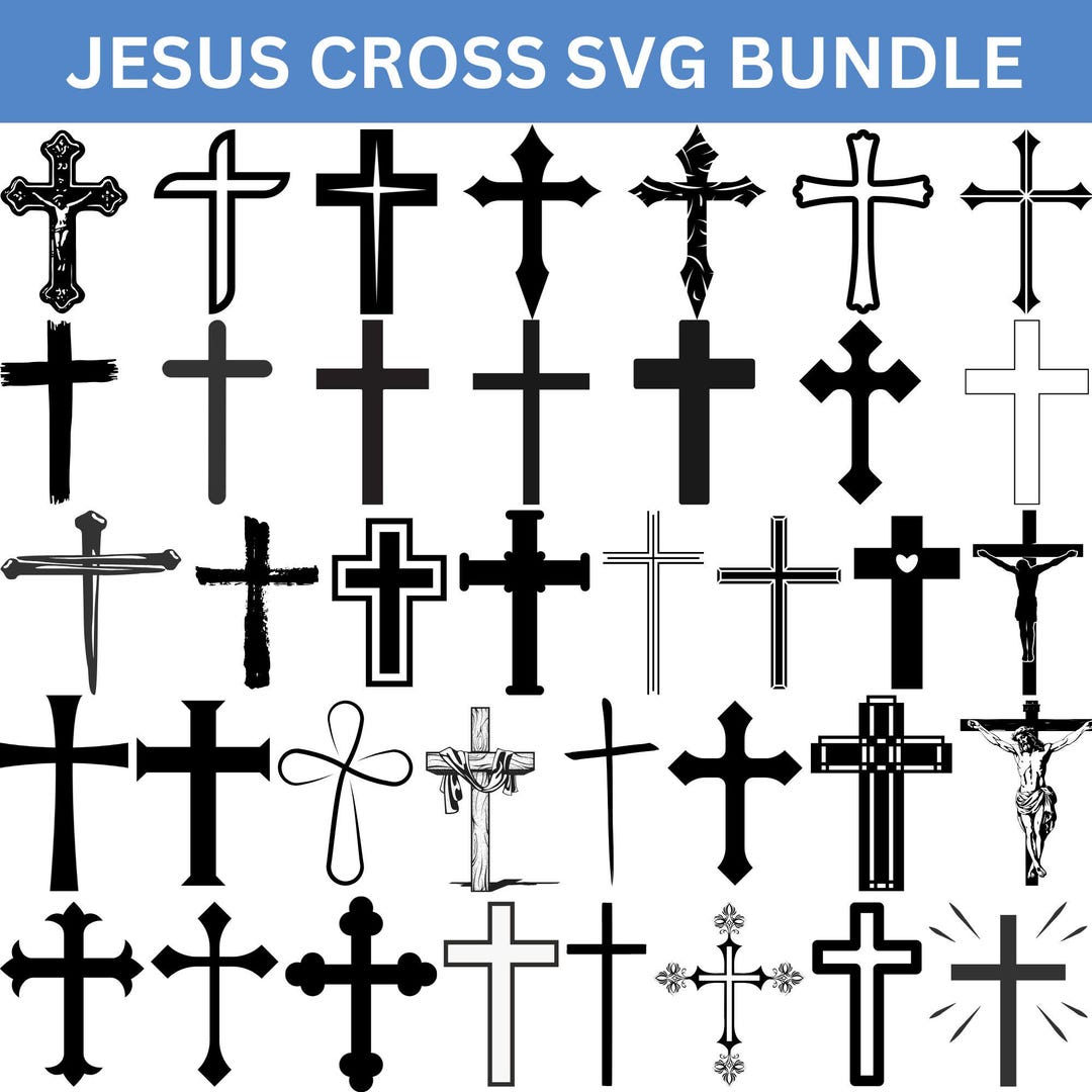 Ensemble SVG Croix de Jésus : Clipart chrétien, fichiers coupés ...