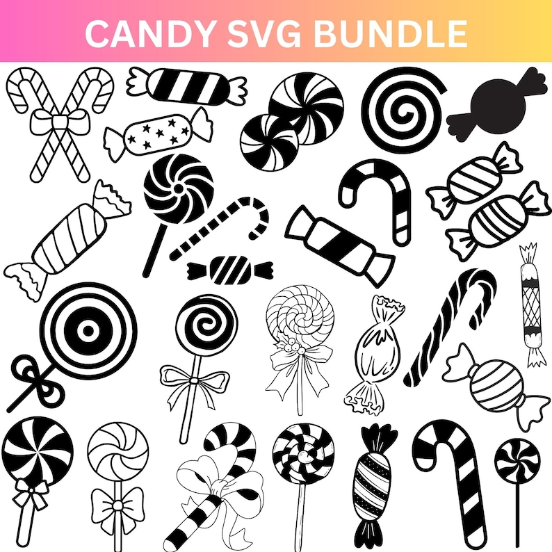 Candy SVG Bundle, Sweets Clipart (digital Download) - Etsy