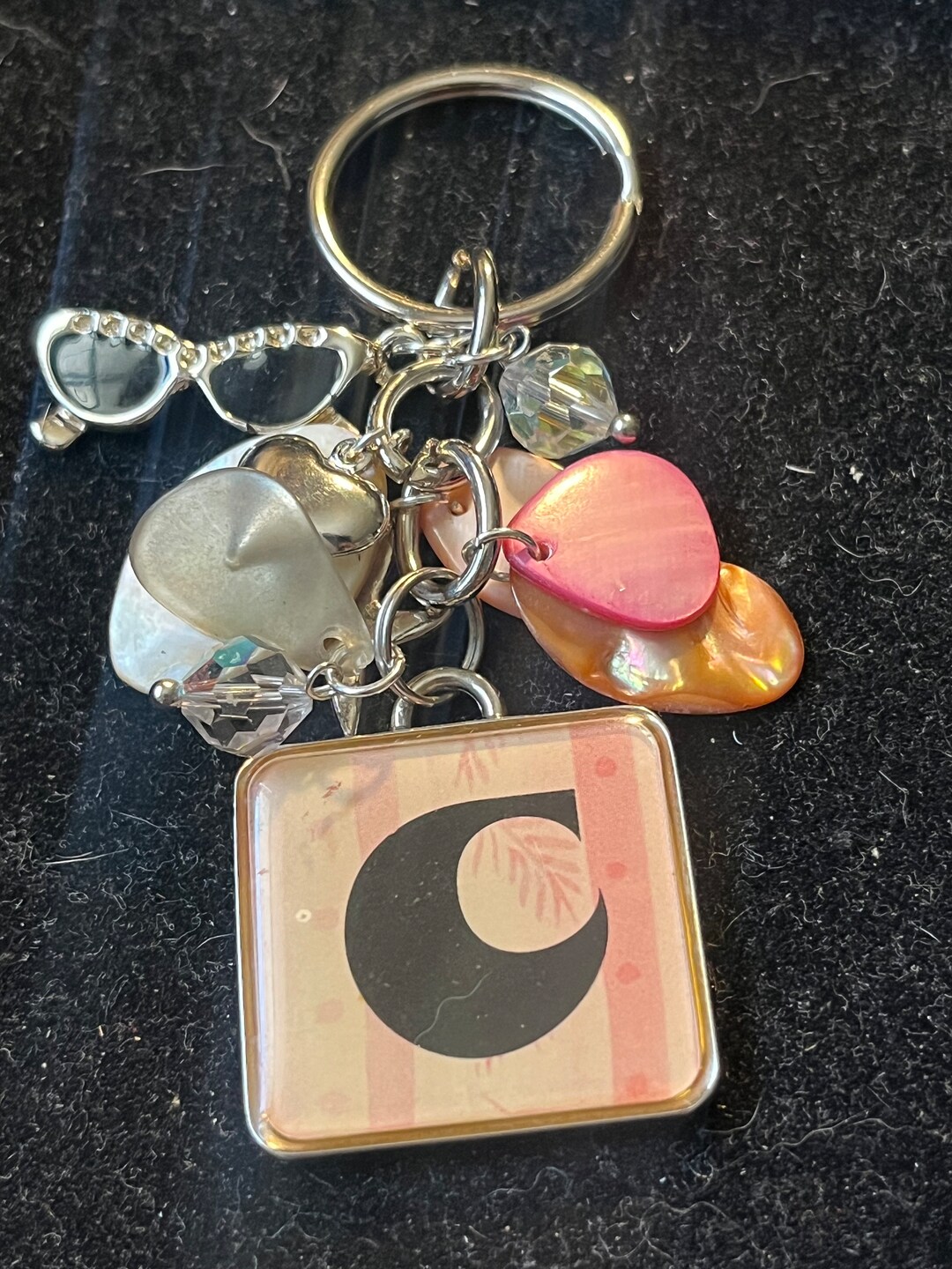 C - Beach Theme Keychain - Etsy