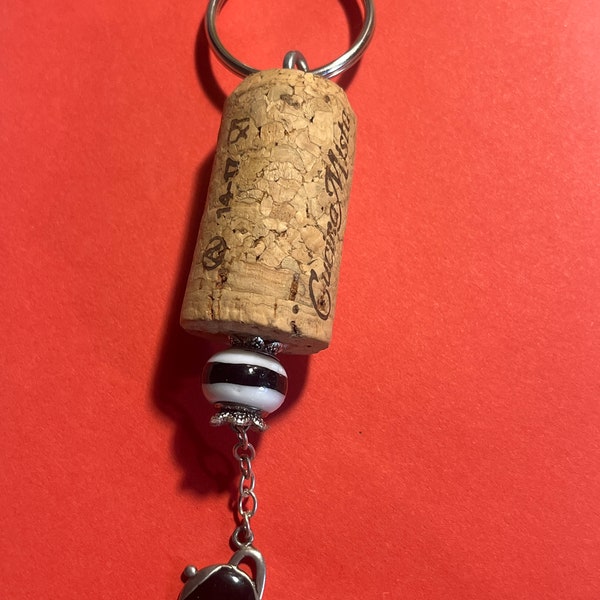 Wine Cork Keychain - Etsy