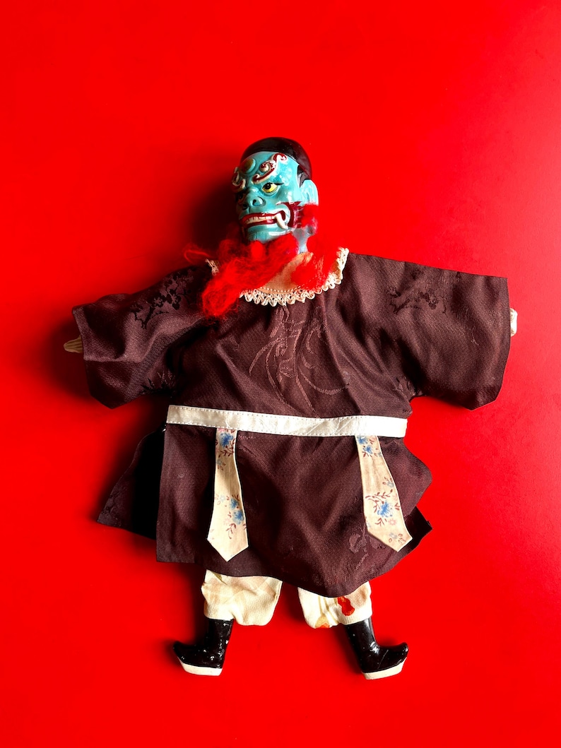 Vintage Chinese Opera Puppet: Mid-century Painted Mask Budaixi ...