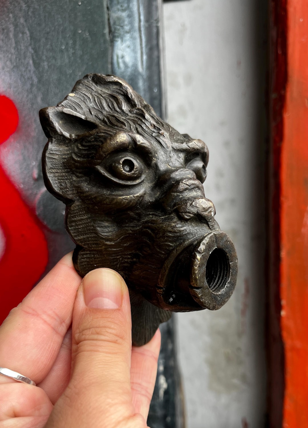 Antique Bronze Lion Fountain Spout – Grotesque Animal Head Water ...