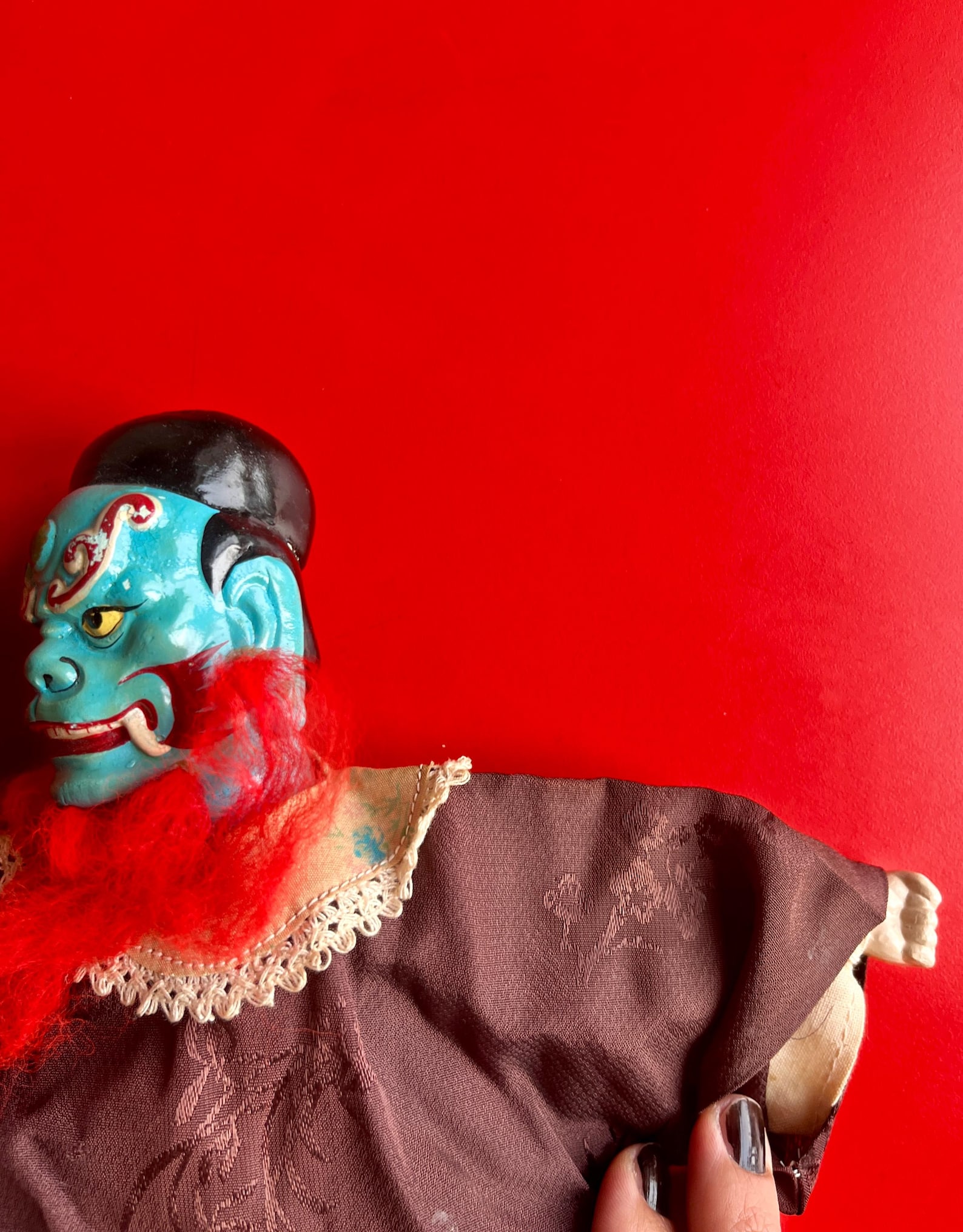 Vintage Chinese Opera Puppet: Mid-century Painted Mask Budaixi ...