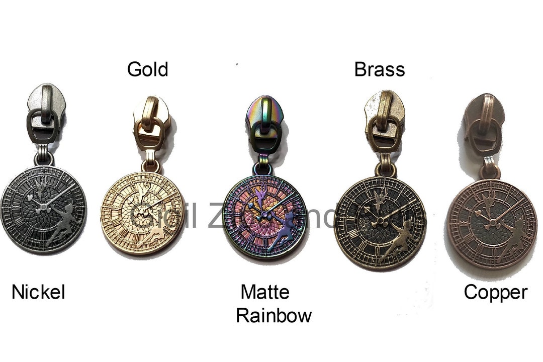 Zipper Pull - Clock Neverland - 5 Colors - Zipper Pull - Size 5 - Etsy
