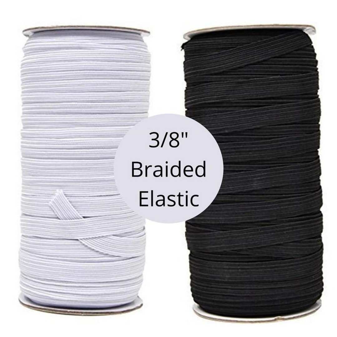 3/8" Elastic, Black ONLY - Flat Knit Elastic - Soft and Comfortable ...