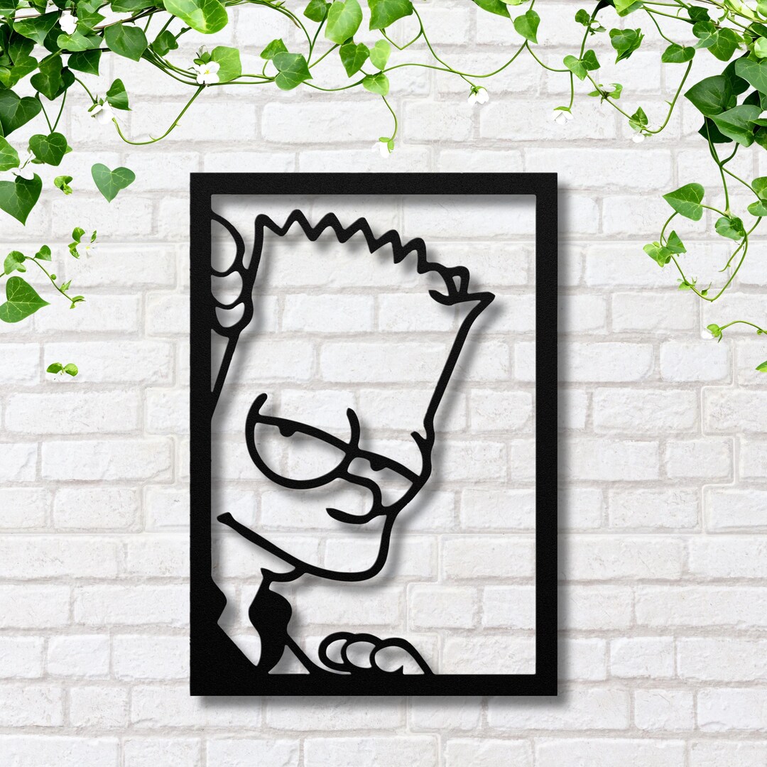 Simpson Metal Line Art, the Simpsons Wall Decor, Cartoon Character Sign ...