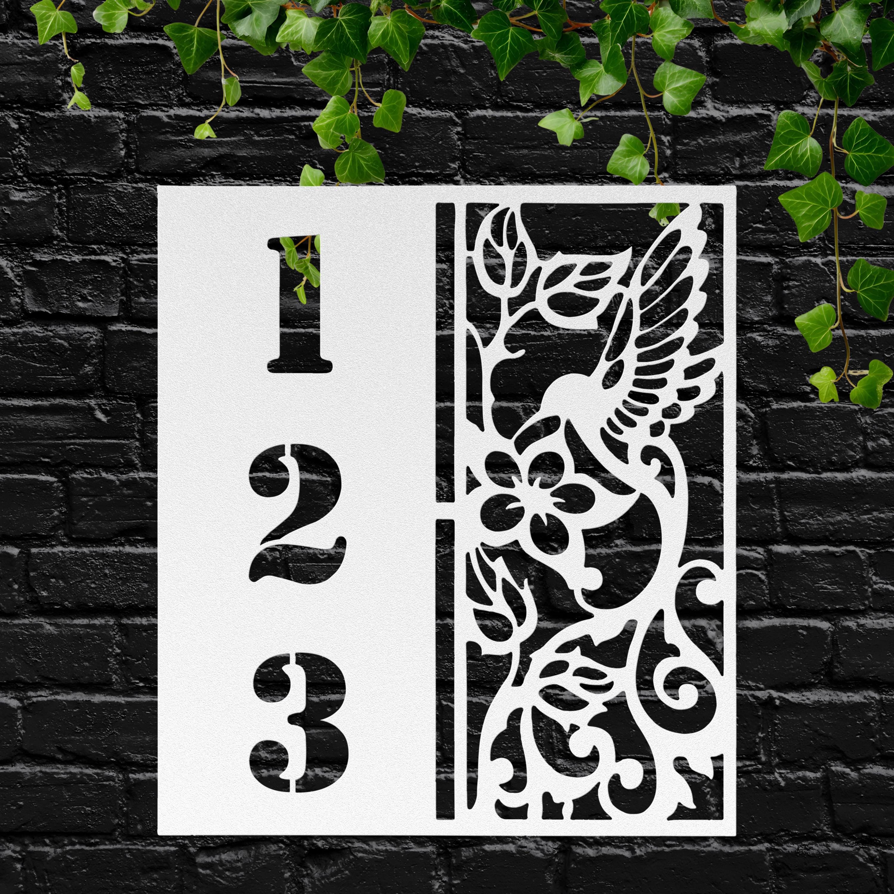 Personalized Hummingbird House Number Sign, Die Cut 18-gauge Steel ...