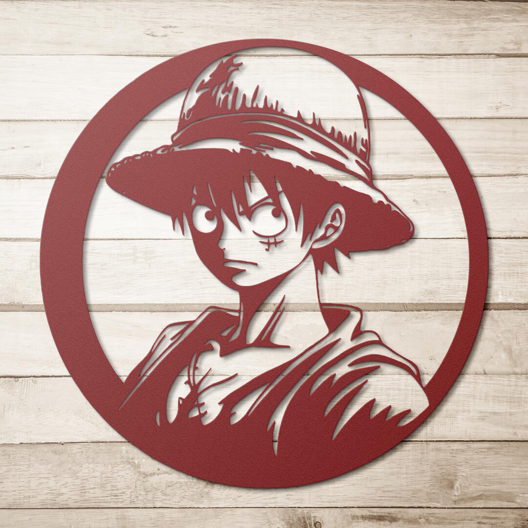 Luffy Metal Sign, One Piece Anime Wall Art, Straw Hat Pirate Decor ...
