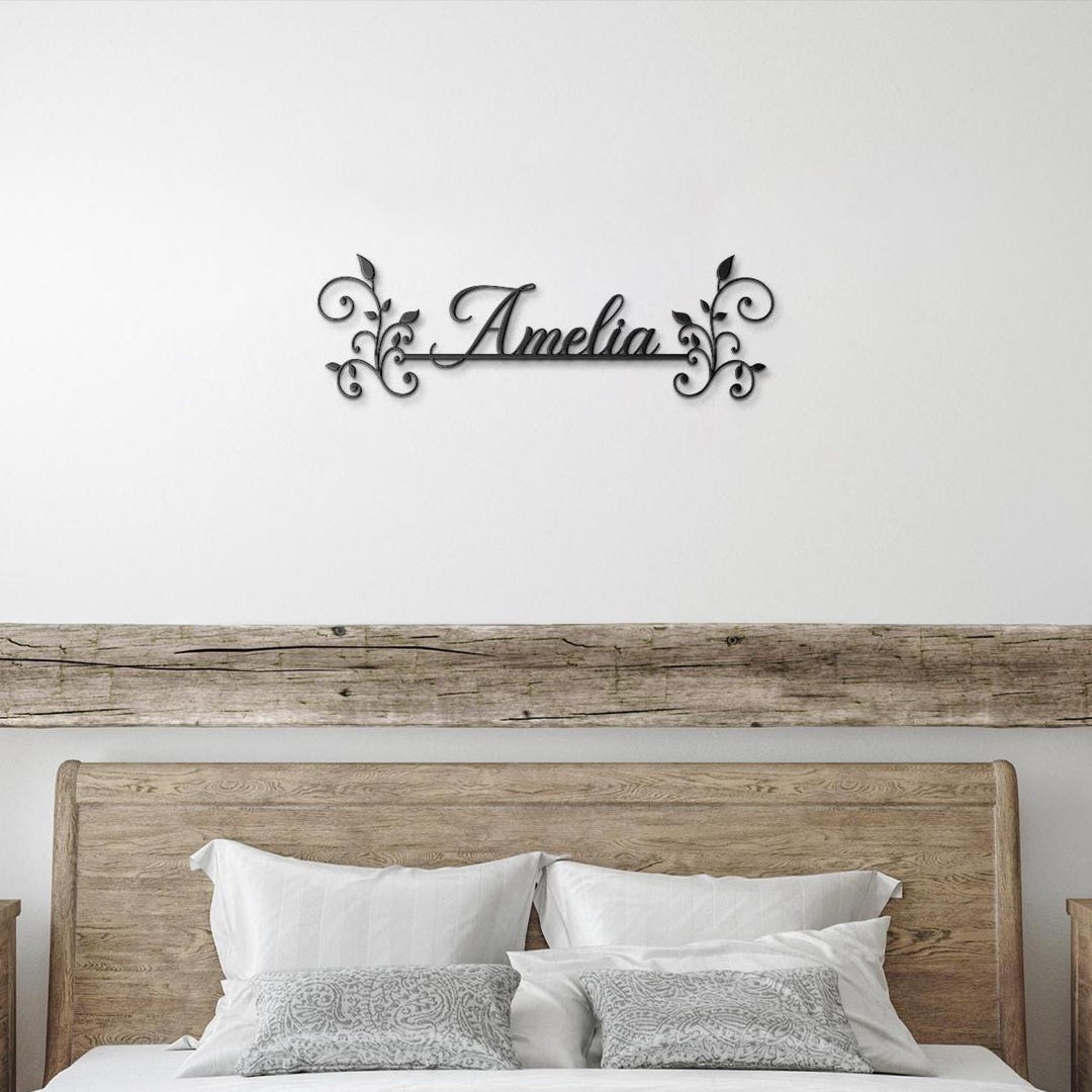 Custom Name Metal Sign: Bela Yasmine Font, Personalized Wall Art - Etsy